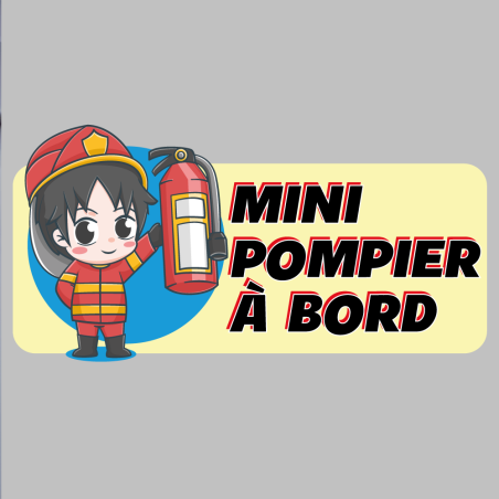 Sticker mini pompier à bord - Autocollant mini pompier à bord | ZoneStickers