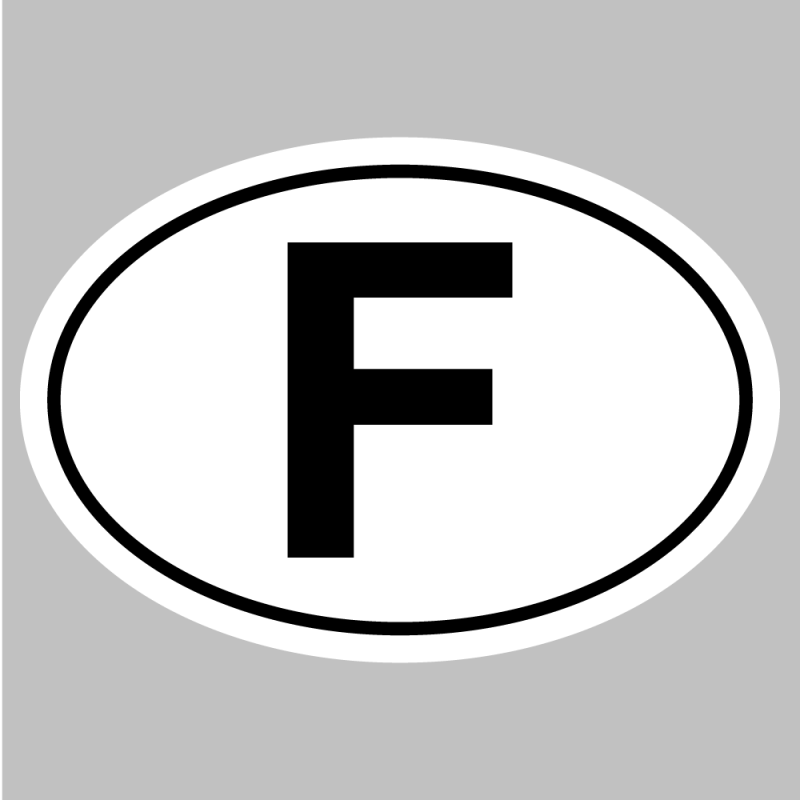 Sticker F Code Pays France Autocollant F Code Pays France Sticker F Code Pays France Autocollant F Code Pays France