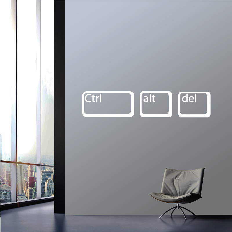Sticker Mural Ctrl alt del - ZoneStickers