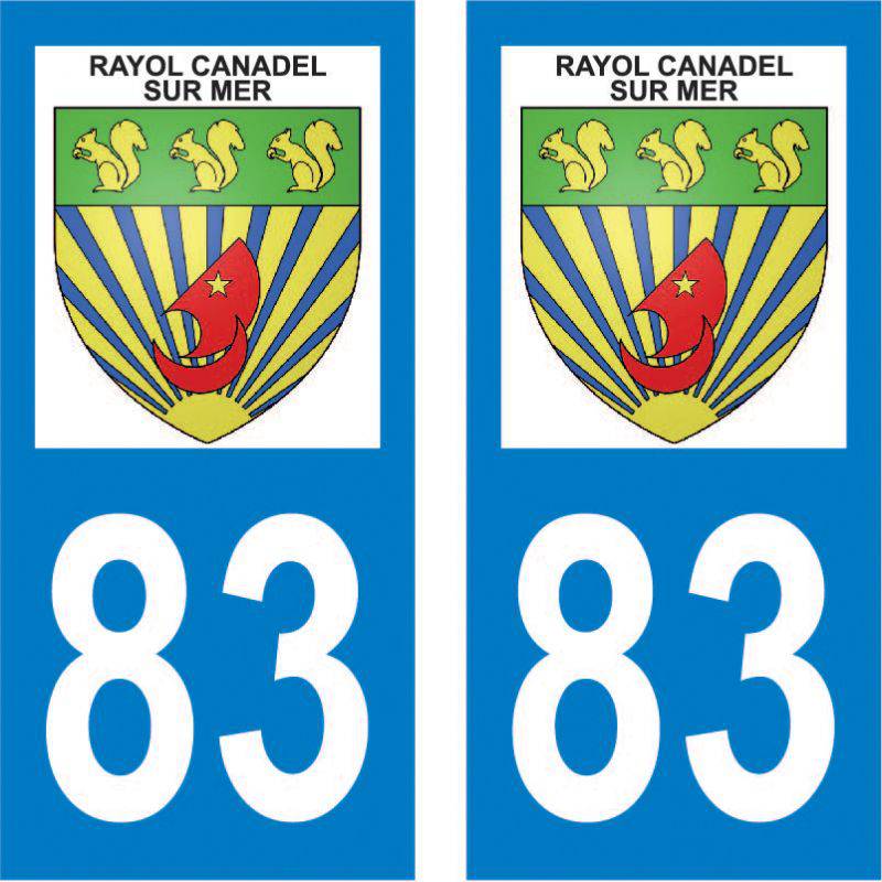 Sticker plaque immatriculation département Rayol-Canadel-sur-Mer 83820