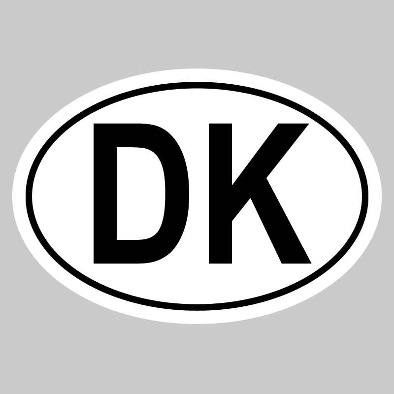 Autocollant Code pays DK - Danemark | ZoneStickers