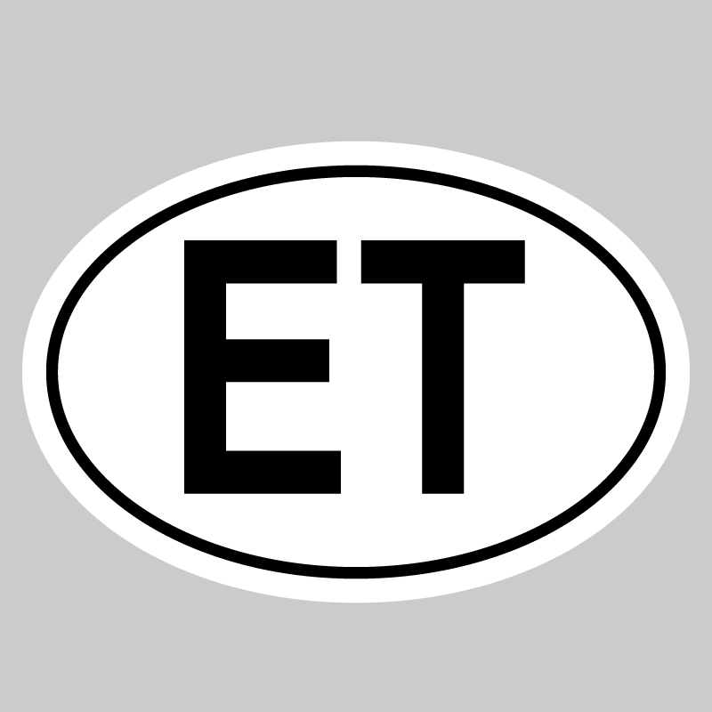 Autocollant Code pays ET - Éthiopie | ZoneStickers