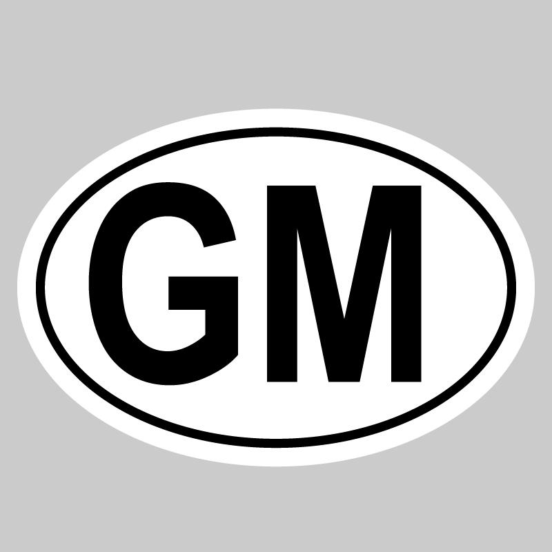 Autocollant Code pays GM - Gambie | ZoneStickers
