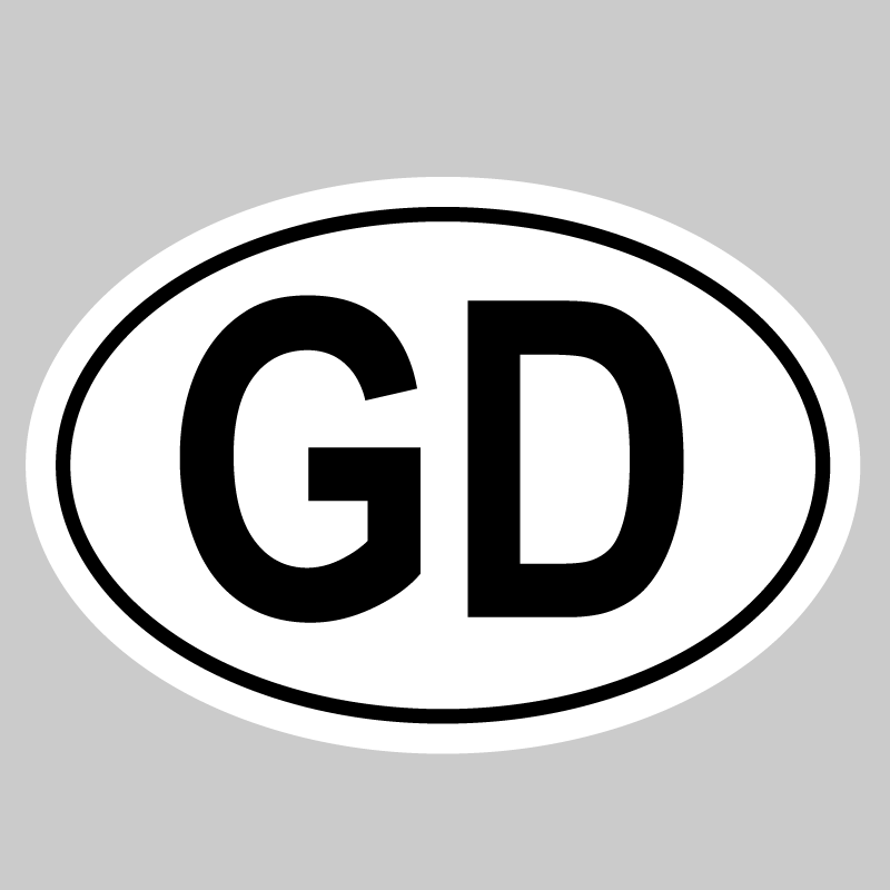 Autocollant Code pays GD - Grenade | ZoneStickers