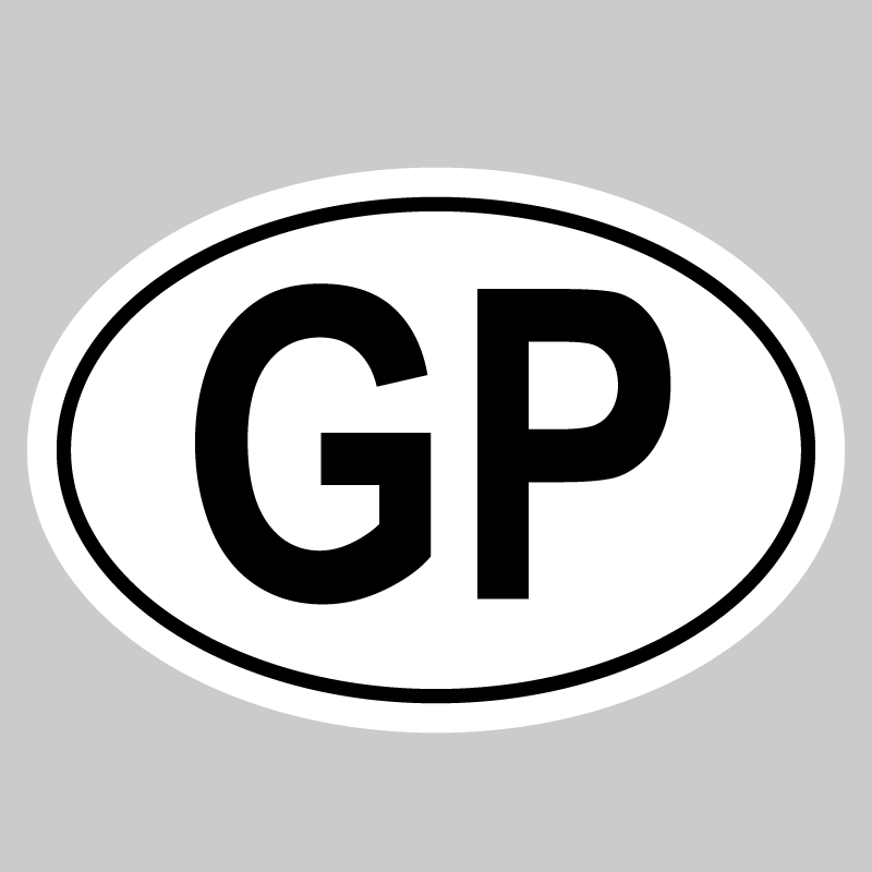 Autocollant Code pays GP - Guadeloupe | ZoneStickers