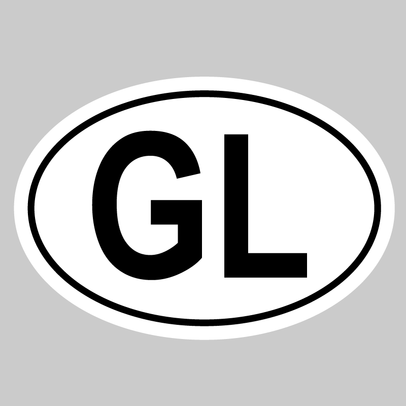 Autocollant Code pays GL - Groenland | ZoneStickers