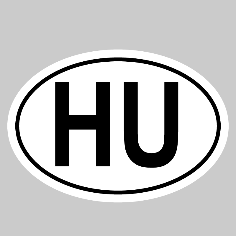 Autocollant Code pays HU - Hongrie | ZoneStickers