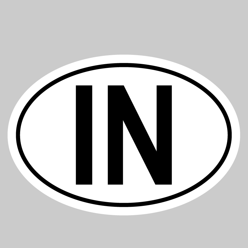 Autocollant Code Pays IN Inde ZoneStickers Autocollant Code Pays IN Inde ZoneStickers