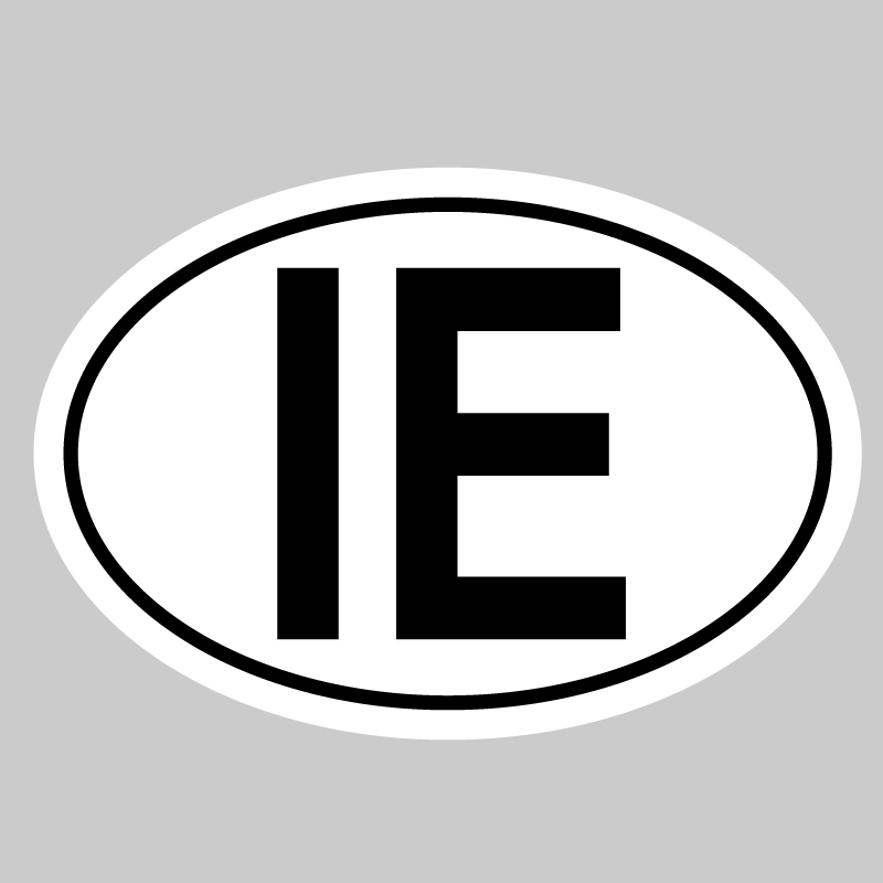 Autocollant Code pays IE - Irlande | ZoneStickers