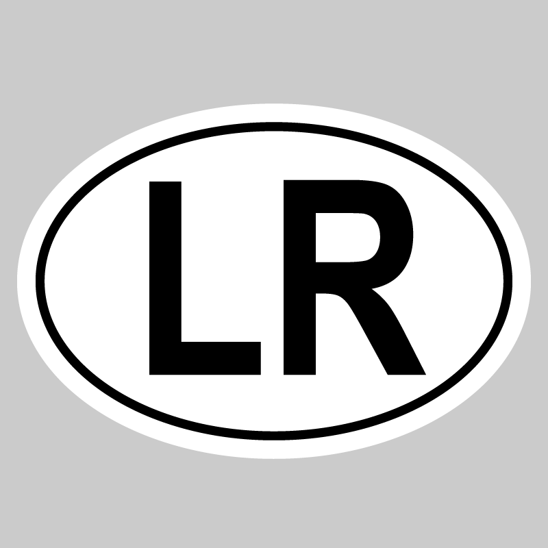Autocollant Code pays LR - Liberia | ZoneStickers