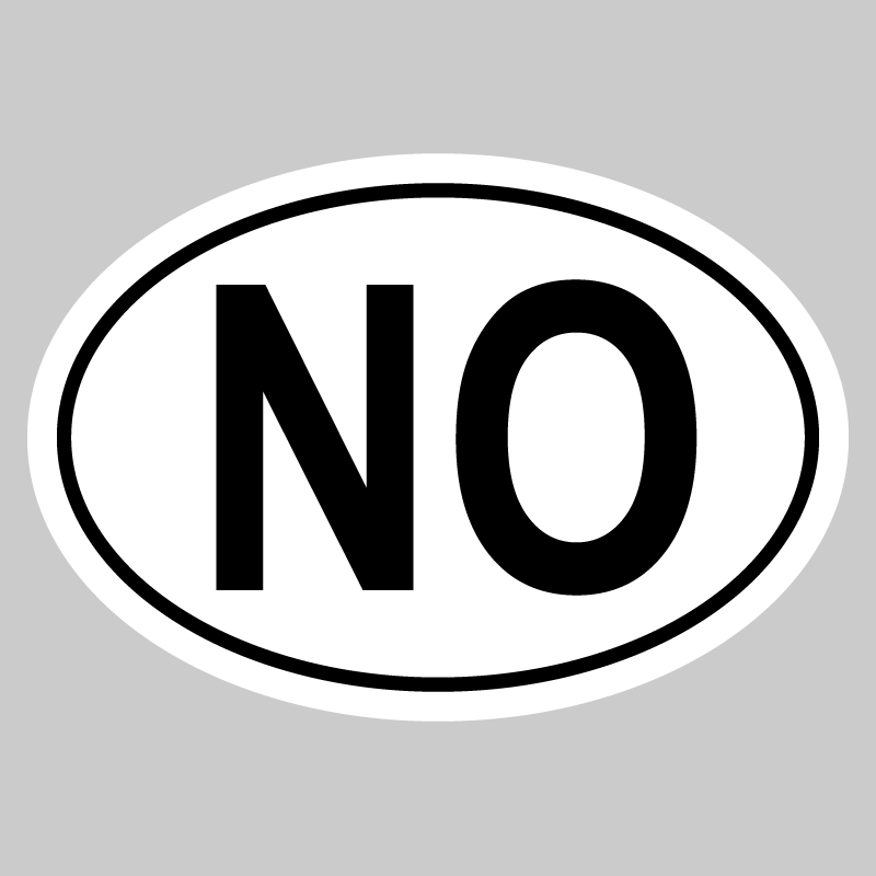 Autocollant Code pays NO - Norvège | ZoneStickers