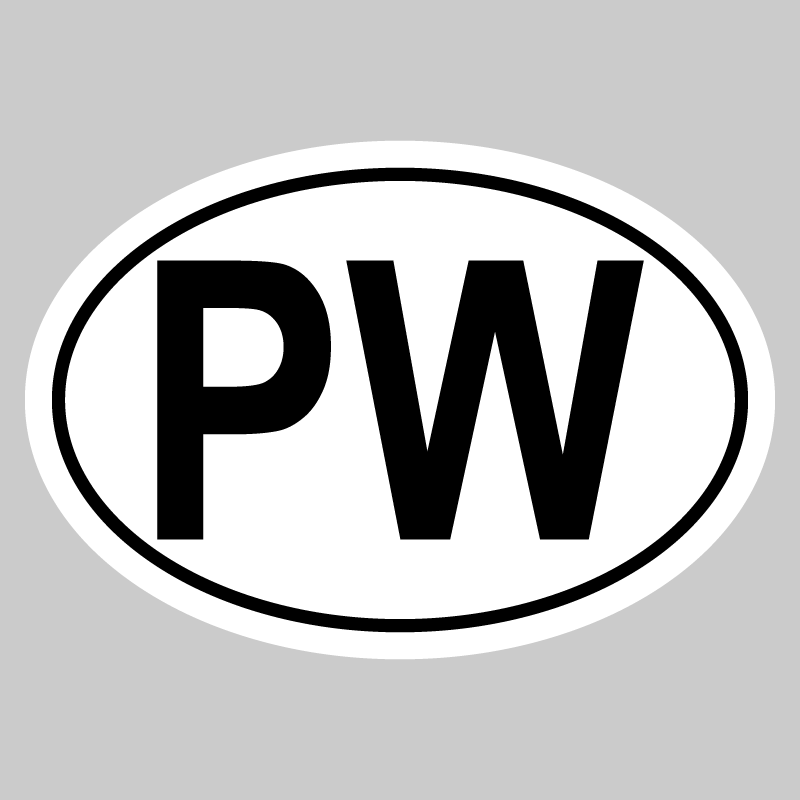 Autocollant Code Pays PW Palaos ZoneStickers Autocollant Code Pays PW Palaos ZoneStickers