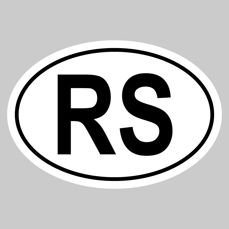 Autocollant Code pays RS - Serbie | ZoneStickers