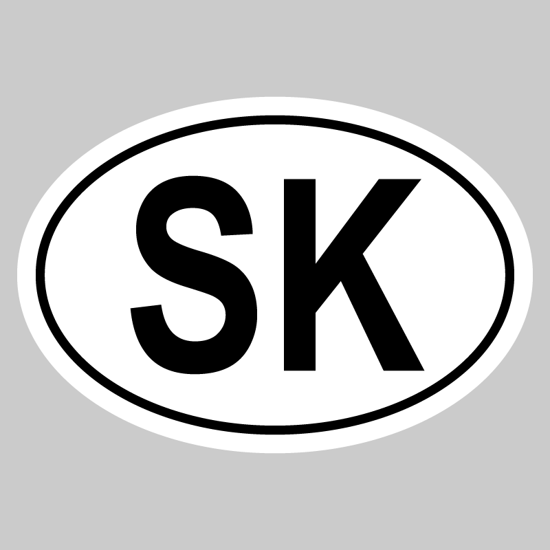 Autocollant Code Pays SK Slovaquie ZoneStickers Autocollant Code Pays SK Slovaquie ZoneStickers