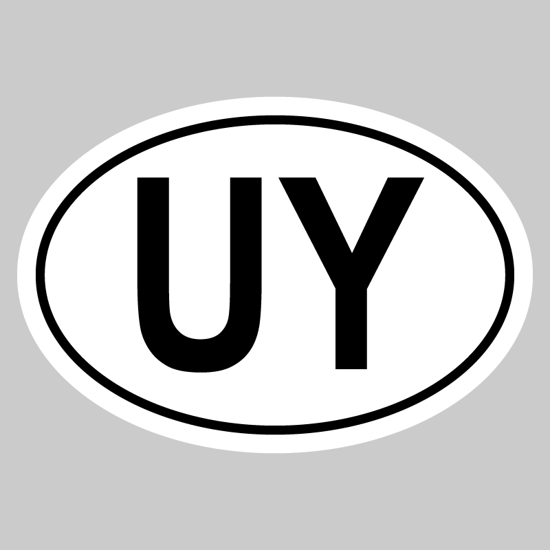 Autocollant Code pays UY - Uruguay | ZoneStickers