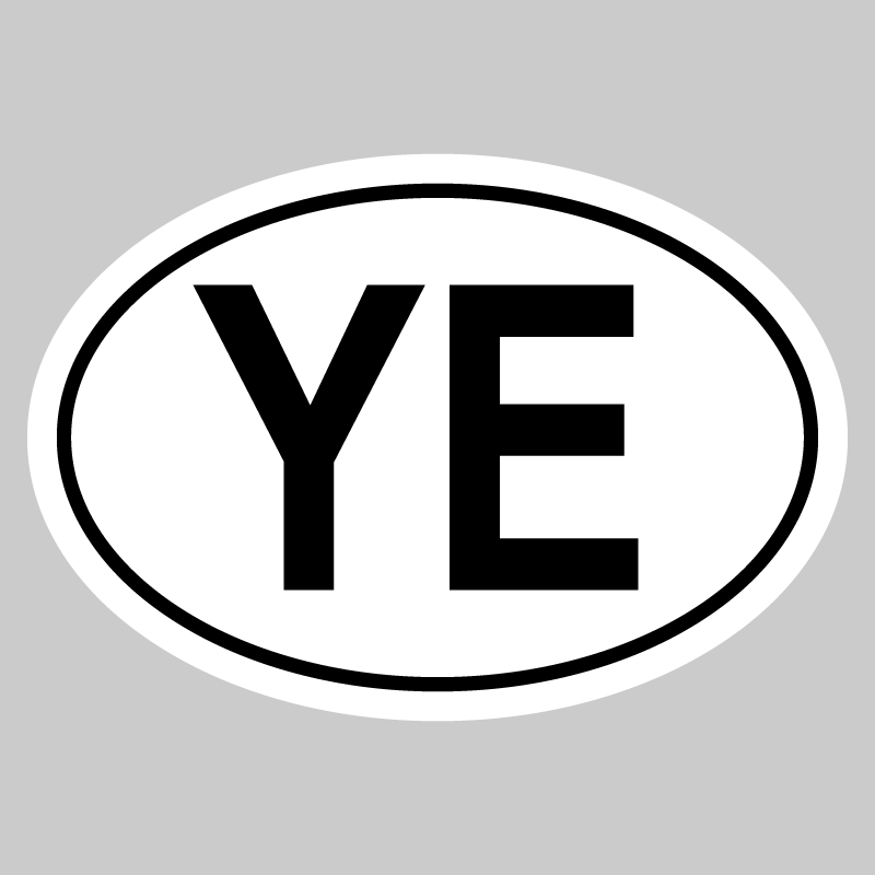 Autocollant Code pays YE - Yémen | ZoneStickers