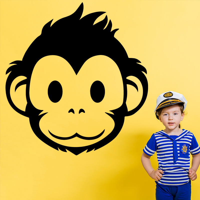 Autocollant Tête bébé singe | ZoneStickers