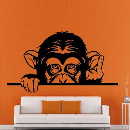 Autocollant Singe doigt d'honneur | ZoneStickers