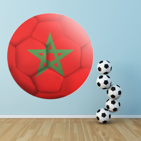 Autocollant Ballon De Foot Maroc | ZoneStickers