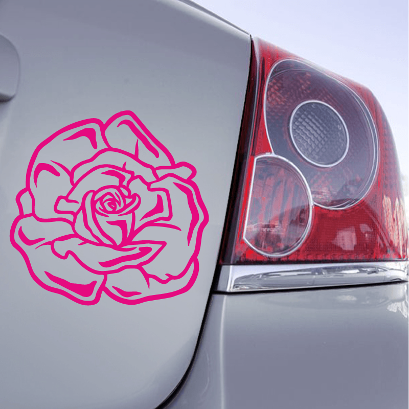 Sticker Voiture Rose - Autocollant Fleur Rose | ZoneStickers