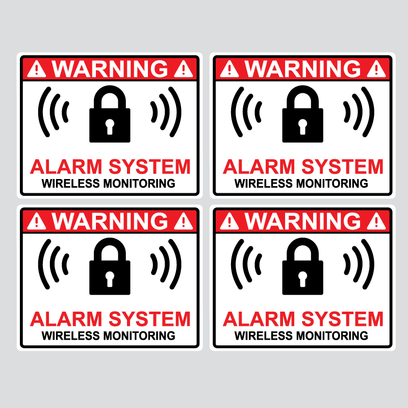 Stickers Alarme System "WARNING" - ZoneStickers