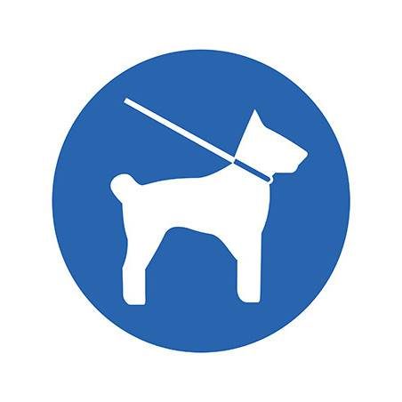 Sticker panneau signalisation Chien En Laisse Obligatoire