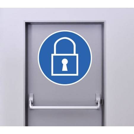 Sticker panneau signalisation Cadenas Fermé Obligatoire
