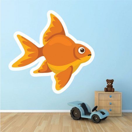 Sticker Mural Poisson Rouge - Autocollant Intérieur Poisson Rouge