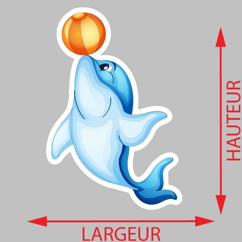 Sticker Mural Dauphin Ballon - Autocollant Intérieur Dauphin Ballon ...