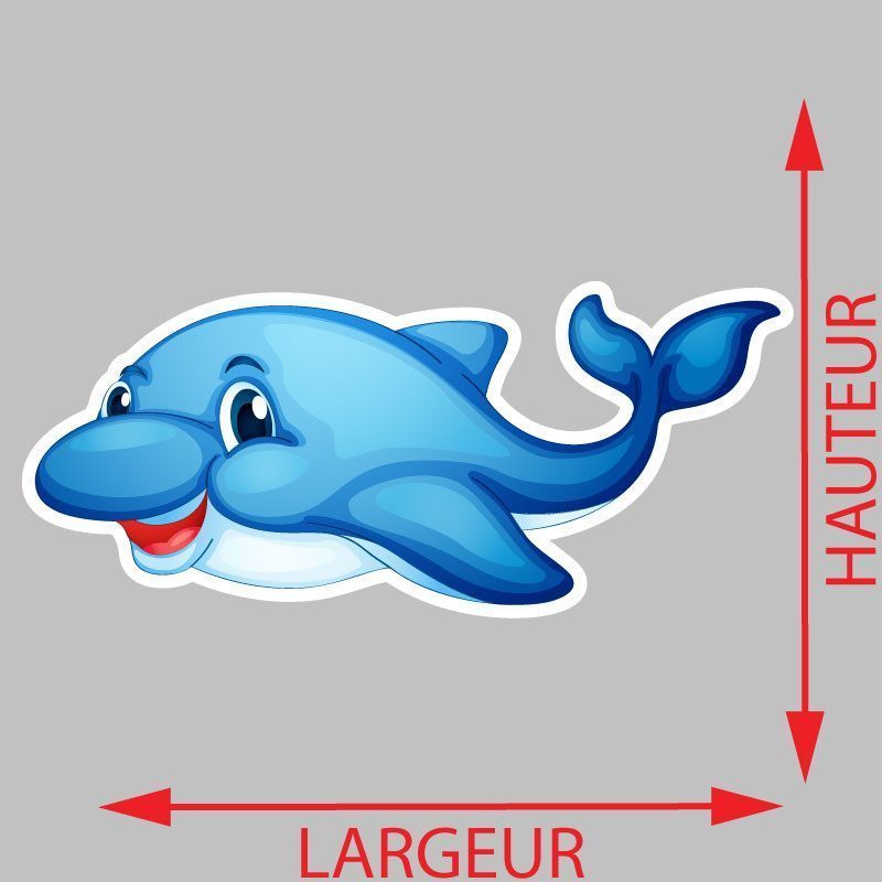Sticker Mural Dauphin Bleu - Autocollant Intérieur Dauphin Bleu ...