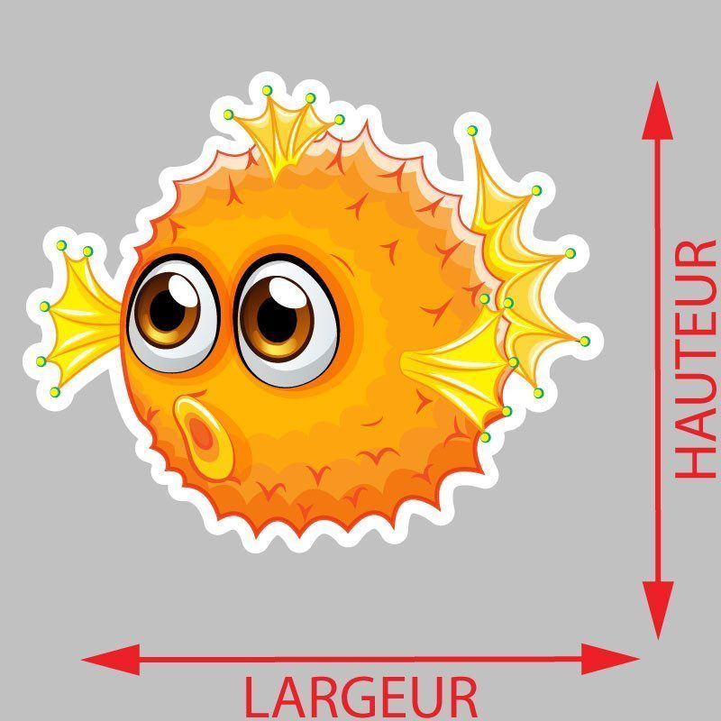 Sticker Mural Poisson Pik - Autocollant Intérieur Poisson Pik ...