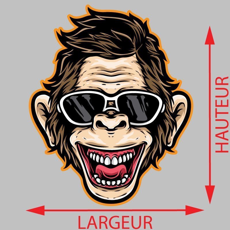 Sticker Mural Singe Heureux - Autocollant Intérieur Singe Heureux