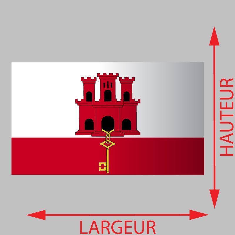 Sticker Mural Drapeau Gibraltar - Autocollant Intérieur Drapeau ...