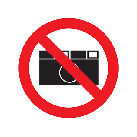 Sticker panneau de signalisation interdiction Photo Interdite