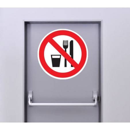 Sticker panneau de signalisation interdiction Interdiction De Manger