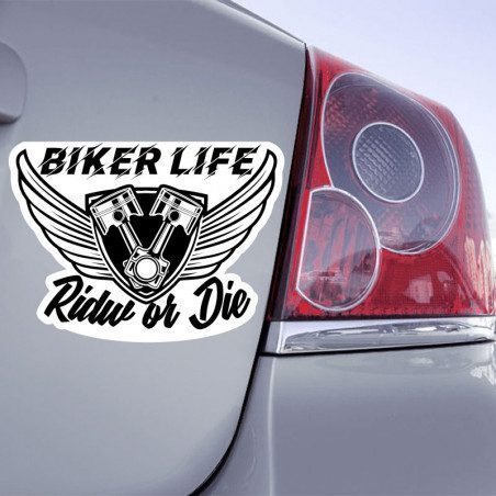 Sticker Biker Life Ride Or Die - Autocollant Biker Life Ride Or Die