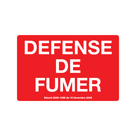 Sticker panneau de signalisation interdiction Defense De Fumer
