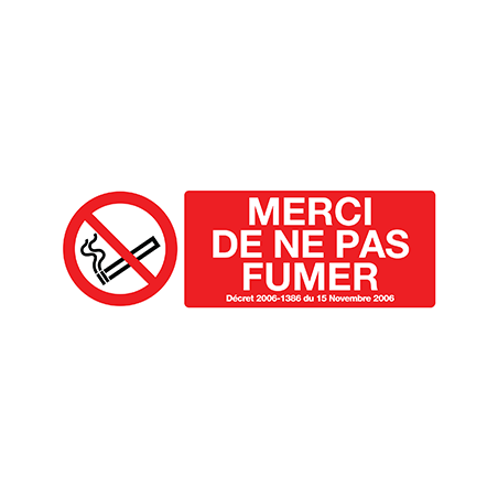 Sticker panneau de signalisation interdiction Merci De Ne Pas Fumer