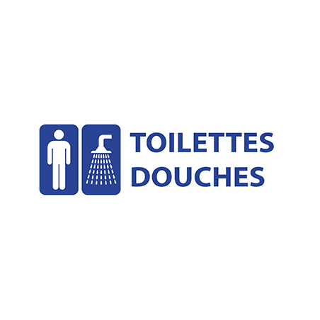 Sticker panneau signalisation Toilettes Douches Hommes