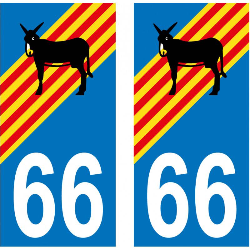 Autocollant immatriculation 66 Pyrénées Orientales Catalan Âne