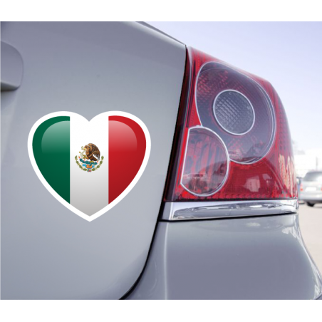 Sticker Love Drapeau Mexique - ZoneStickers