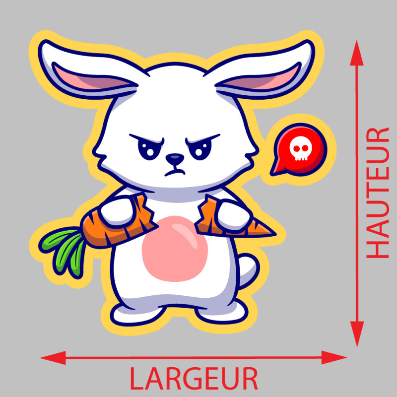 Sticker Lapin Faché - Autocollant Lapin Faché | ZoneStickers