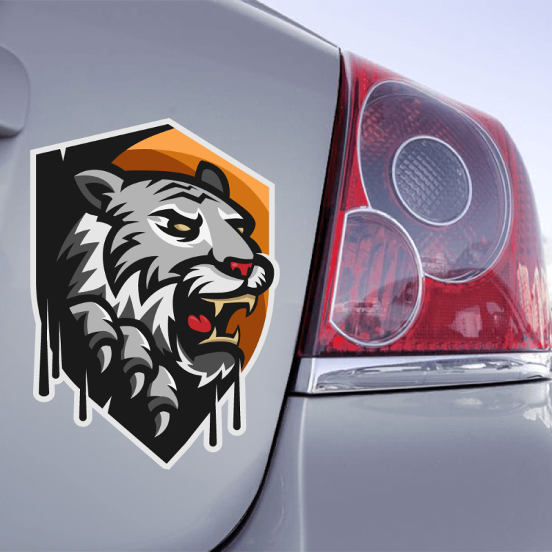 Sticker Tigre Blanc - Autocollant Tigre Blanc | ZoneStickers